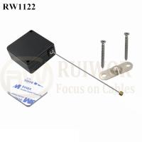 China RW1122 Square Retail Security Tether Plus 10x31MM Two Screw Perforated Oval Metal Plate Connector Installed By Screw for sale