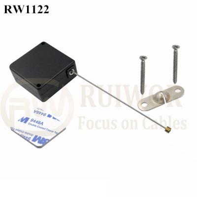 China RW1122 Square Retail Security Tether Plus 10x31MM Two Screw Perforated Oval Metal Plate Connector Installed By Screw for sale