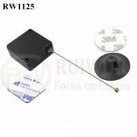 China RW1125 Square Retail Security Tether Plus Dia 38mm Circular Adhesive Plastic Plate for sale