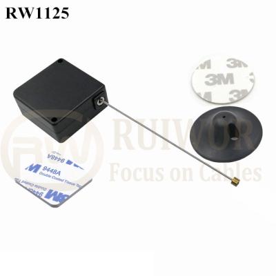 China RW1125 Square Retail Security Tether Plus Dia 38mm Circular Adhesive Plastic Plate for sale