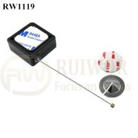 China RuiWor RW1119 Square Retractable Extension Cord Reel Plus Dia 22mm Circular Sticky Metal Plate for sale