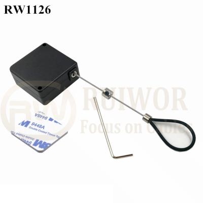 China RW1126 Square Retail Security Tether Plus Adjustable Stainless Steel Wire Loop Clad Silicone Hose For Product Positioning for sale
