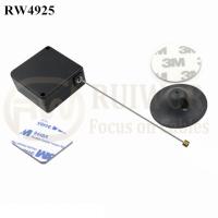 China RW4925 Square Ratcheting Retractable Tether Plus Ratchet Function And Dia 38mm Circular Adhesive Plastic Plate for sale