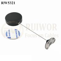 China RW5321 Round Security Display Tether Plus 33X19MM Oval Sticky Flexible Rubber Tips for sale