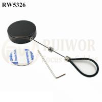 China RW5326 Round Security Display Tether Plus Adjustable Stainless Steel Wire Loop Coated Silicone Hose for sale