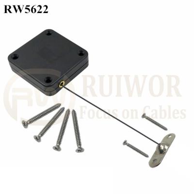 China RW5622 Square Heavy Duty Retractable Cable Plus 10x31MM Two Screw Perforated Oval Metal Plate Connector Installed By Screw for sale