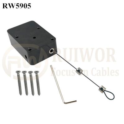 China RW5905 Cuboid Heavy Duty Retractable Tether Stop Function Optional Plus Adjustalbe Lasso Loop End By Small Lock And Allen Key for sale