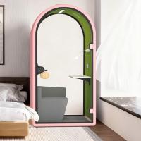 China Pink Color Individual Study Pods Booth With Furniture for sale