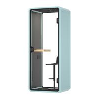 China Wooden Grain Soundproof Office Pod Cabin For Home Blue Model S for sale