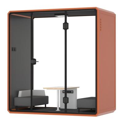 China Customizable Private Sound Proof Office Booth With LED Furniture for sale