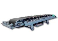 China Movable Reciprocating  Troughed Belt Conveyor Equipment With Walking Wheel for sale