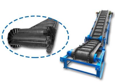 China Bulk Material Sidewall Belt Conveyor , Automatic Conveyor Belt Increased Friction for sale