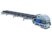 China Iron Ore Constantly Flat Belt Conveyor No Deviation With Track Wheels Running for sale