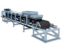 China Iron Ore Constantly Flat Belt Conveyor No Deviation With Track Wheels Running for sale