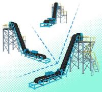 China Horizontal Idler Roller Inclined Sidewall Belt Conveyor Lifting 14m Height for sale