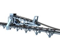China Unloading Trolley Walk On Rail Wheel 110V Grain Belt Conveyor for sale