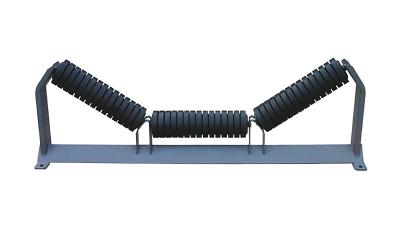 China Rubber Material Impacting Trough Idler Roller Set Conveyor Spare Parts for sale