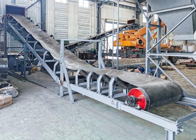 China Black Impact Roller Inlet 0.8m/s Speed Sand Conveyor Belt Machine for sale