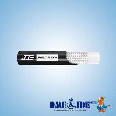 China SAE R7 Standard Hydraulic Fluid Hose Black Color Polyester Elastomer 1 Layer Of Textile Braid for sale