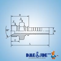 China Straight Hydraulic Hose Connector BSPP Male 60° Cone Seat Or Bonded Seal Braided Hose And Spiral Hose for sale