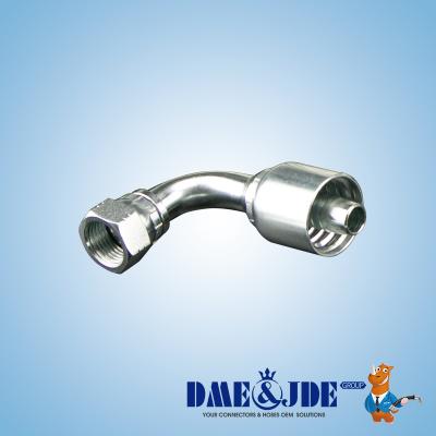 China DP4BPF Hydraulic Hose Fittings Insert 45° Elbow BSPP Swivel Female 60°Cone for sale