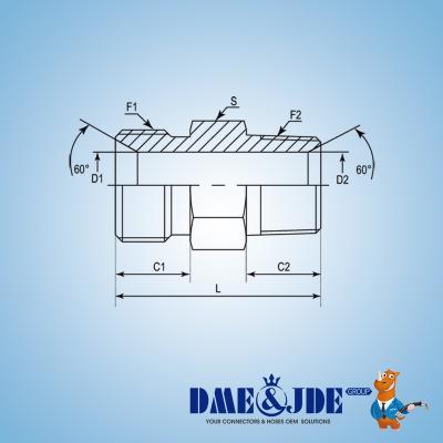 China DME&JDE Hydraulic Connector BSP DABPM107M for sale
