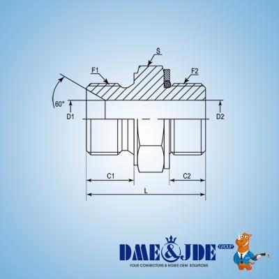 China DME&JDE Hydraulic Connector BSP DABPM152Q for sale