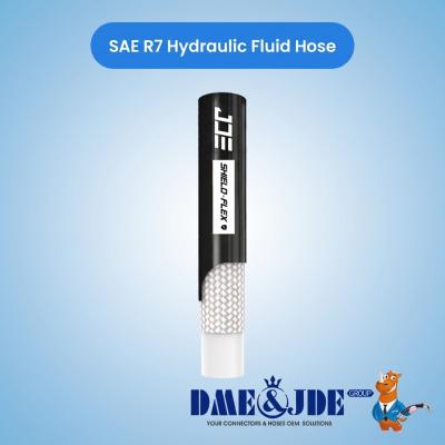 China SAE R7 Standard Hydraulic Fluid Hose Black Color Polyester Elastomer 1 Layer Of Textile Braid for sale