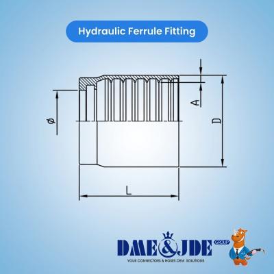 China No Skive Ferrule DPF2T Metric Hydraulic Hose Fittings For SAE100 R1AT R2AT Or EN853 1SN 2SN for sale
