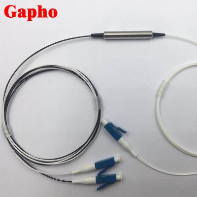 China 1x2 Single Mode Dual Window Fiber Optic Coupler 1310 1550nm FBT 10 90 250um Bare Fiber for sale
