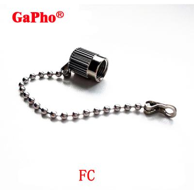 China Female Anti Loss Fiber Optic Dust Cap with Metal Chain FC01 for Connector Protection for sale