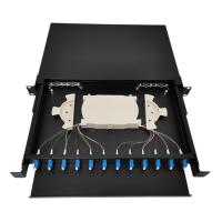 China LC 24 Core 1U Fiber Patch Panel for Communication Network for sale
