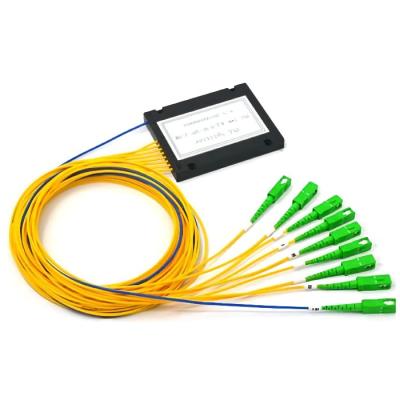 China Optic PLC Splitter Module ABS Box 1x8 1260-1650nm Low Insertion Loss for sale
