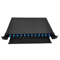 China 12 Port SC Fiber Patch Panel 1U Rack Mount Indoor Outdoor Distribution Frame for sale