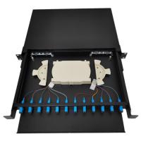 China 12 Port SC Fiber Patch Panel 1U Rack Mount Indoor Outdoor Distribution Frame for sale