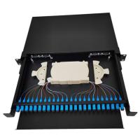 China 1U SC 24 Port Fiber Patch Panel Pull Out Optical Cable Terminal Box for sale