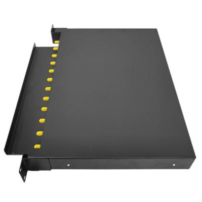 China Pull Out Type 12 Port Fiber Patch Panel 1U 19 Inch ST Flexible for sale