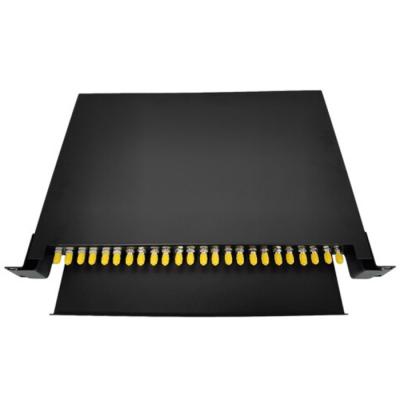 China 1U 19 Inch FTTB ST Optical Cable Terminal Box ,  ST Patch Panel 24 Port for sale