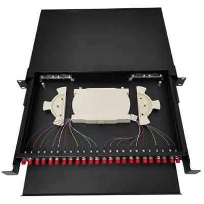 China 1U FC Fiber Patch Panel 24 Port Optical Fiber Distribution Frame for sale