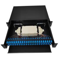 China 48 Port Fiber Patch Panel Fiber Adapter Panel 2U SC Black Color for sale