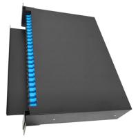 China 48 Port Fiber Patch Panel Fiber Adapter Panel 2U SC Black Color for sale