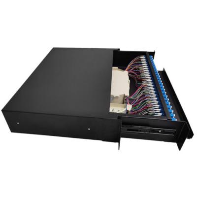 China 48 Port LC Fiber Patch Panel 96 Core 2U Indoor Use Protective for sale