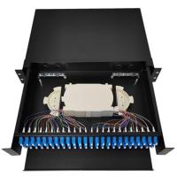 China 48 Port LC Fiber Patch Panel 96 Core 2U Indoor Use Protective for sale