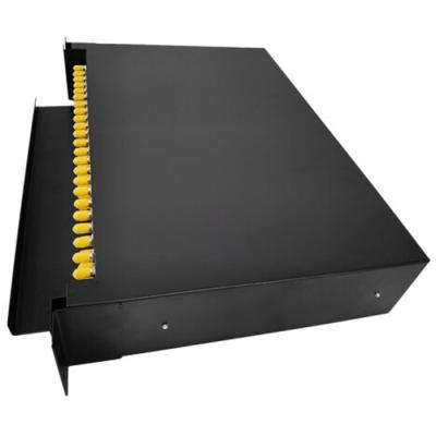 China 2U ST Fiber Patch Panel 48 Port Optical Fiber Terminal Box for Indoor Cable Management for sale