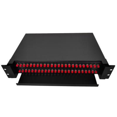 China FC 48 Port Patch Panel 2U Rack Mount Cold Rolled Steel Sheet for sale