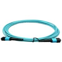 China MPO to MPO 8 Core OM3 Fiber Optic Patch Cable 10 Gigabit Low Insertion Loss PVC for sale