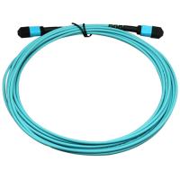 China MPO to MPO 8 Core OM3 Fiber Optic Patch Cable 10 Gigabit Low Insertion Loss PVC for sale