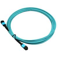 China MPO to MPO 8 Core OM3 Fiber Optic Patch Cable 10 Gigabit Low Insertion Loss PVC for sale