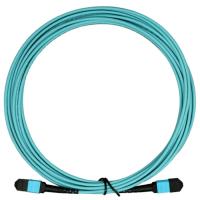 China MPO to MPO 8 Core OM3 Fiber Optic Patch Cable 10 Gigabit Low Insertion Loss PVC for sale