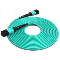China MPO to MPO 8 Core OM3 Fiber Optic Patch Cable 10 Gigabit Low Insertion Loss PVC for sale